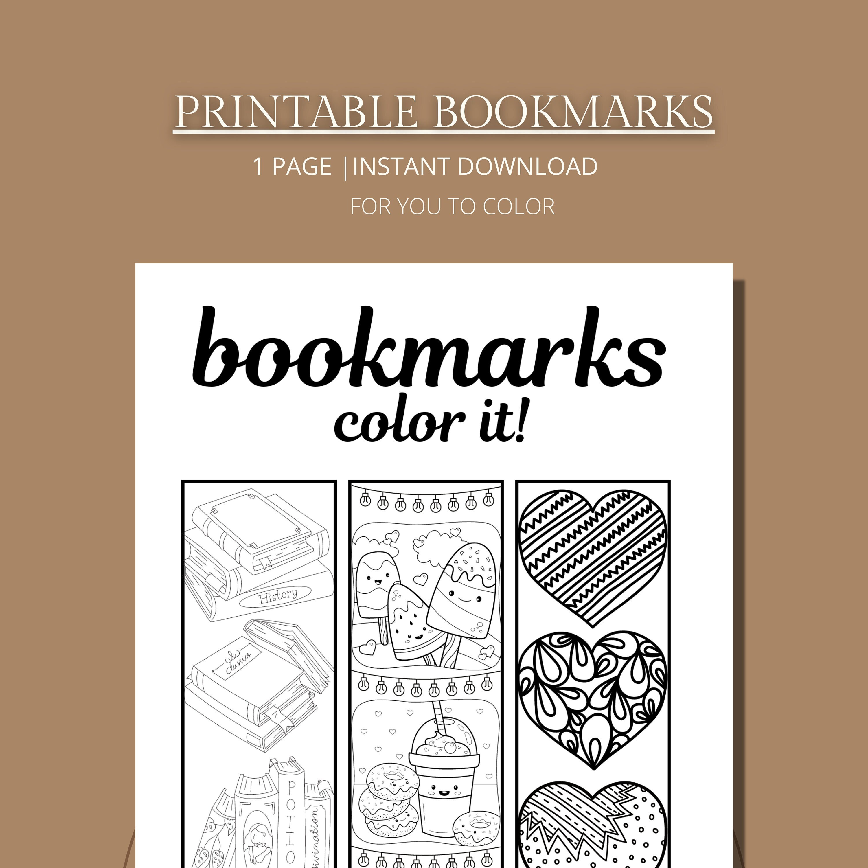 Printable Colouring Bookmarks, Digital Bookmarks, Reading Tracker ...