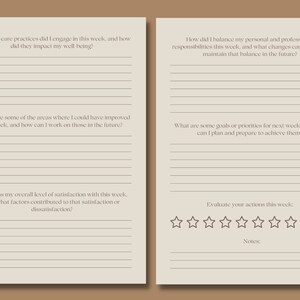 Printable Self-reflection Weekly Planner, Self-reflection Journal Printable Reflective Journal ...