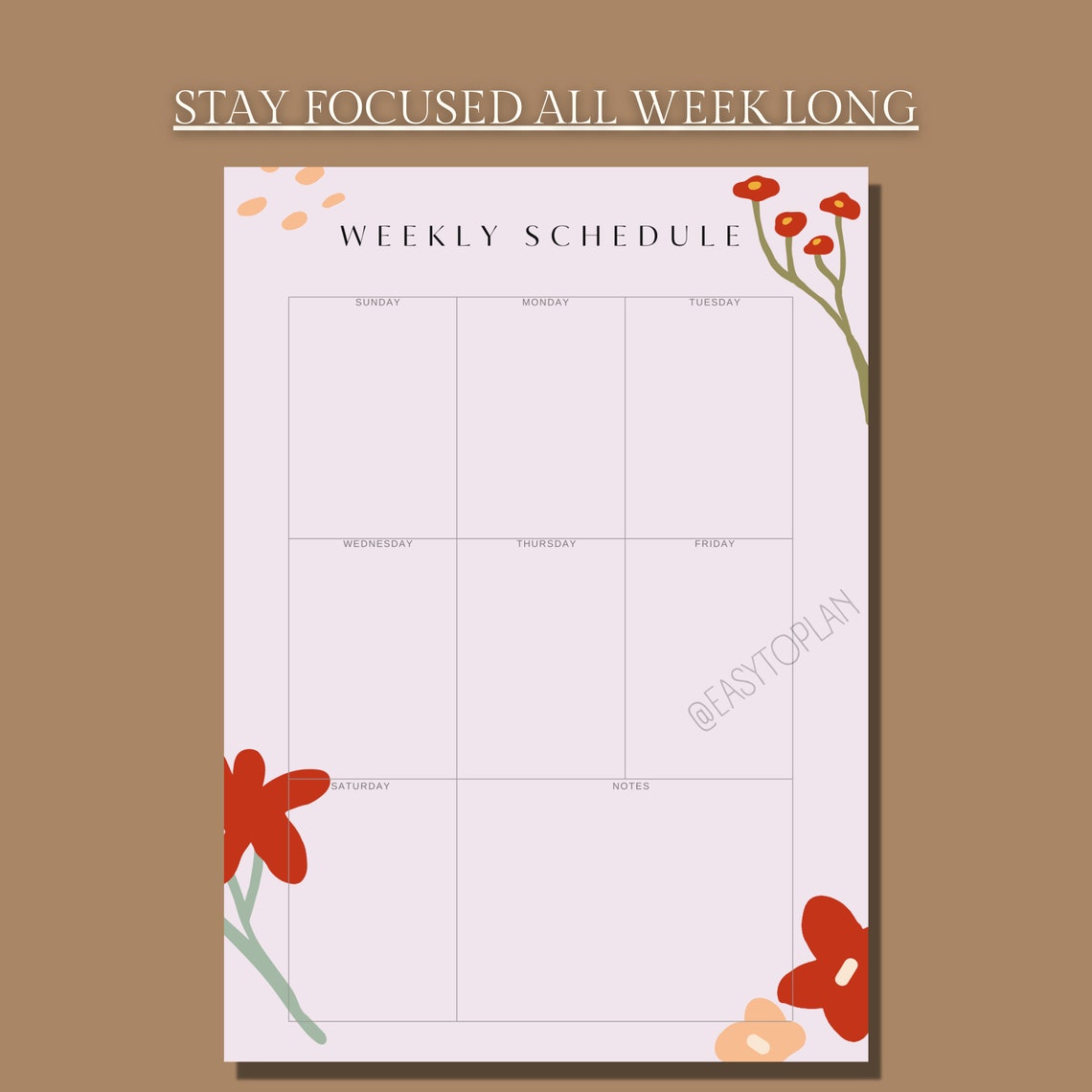 Weekly to Do List Printable, Week at a Glance on One Sheet, Weekly ...