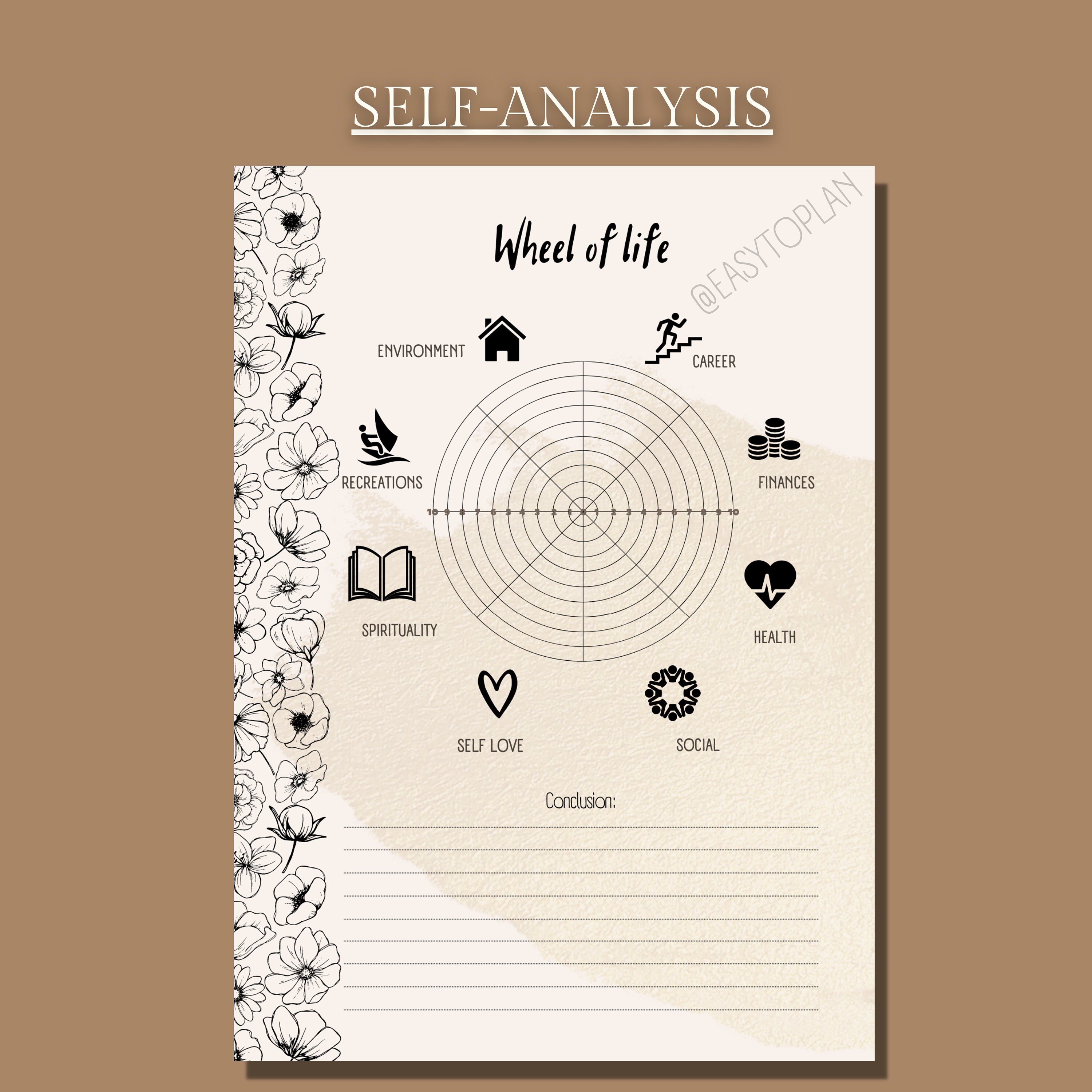 Life Circle, Wheel of Life Printable, Wheel of Balance, Self Care ...