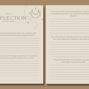 Printable Self-reflection Weekly Planner, Self-reflection Journal ...