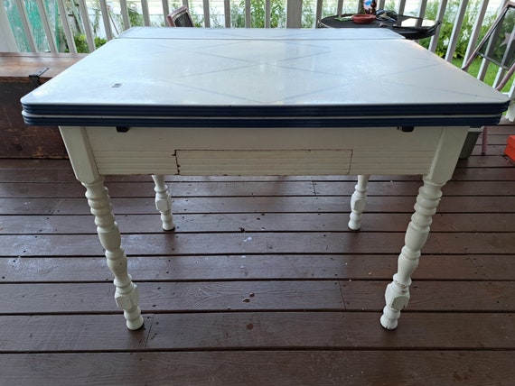Ingram-richardson 1930's Porcelain-enamel Top Table - Etsy