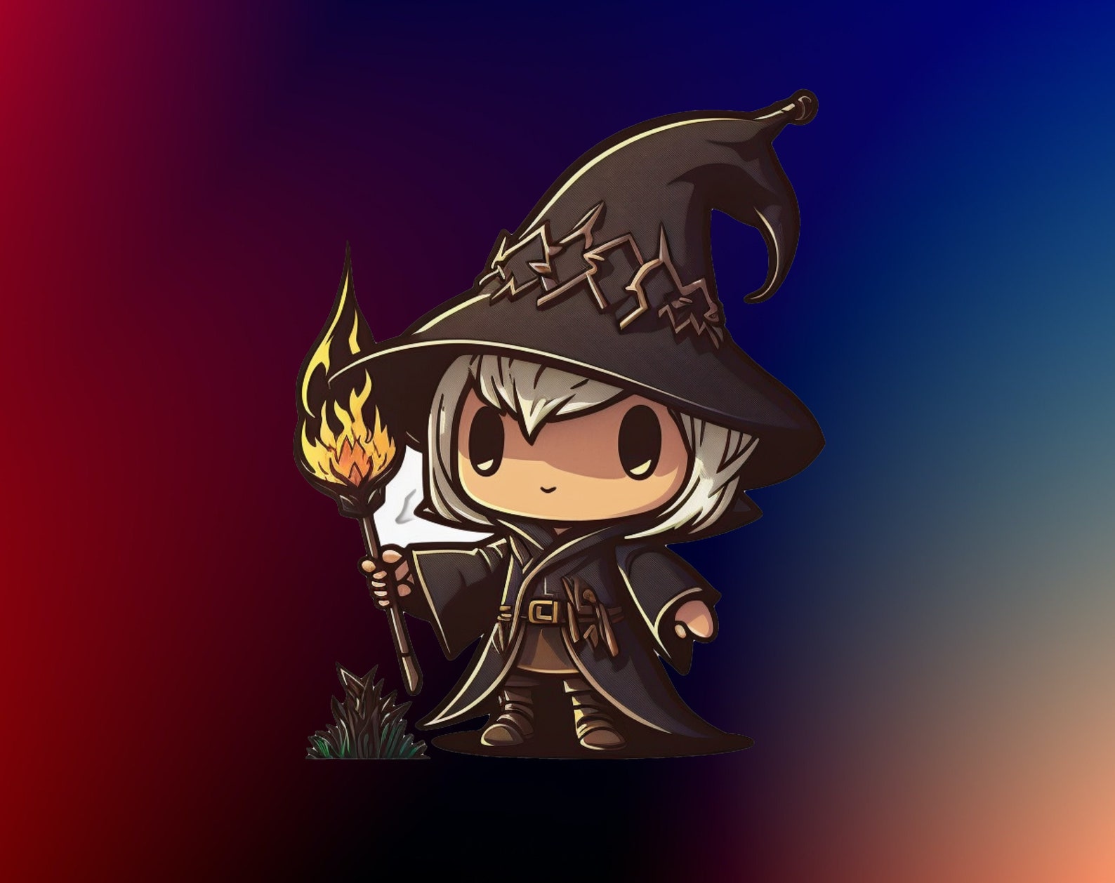 Chibi Black Mage Sticker for Fantasy Fans Sticker for Laptop Stickers ...