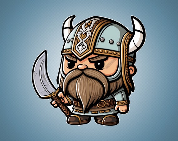 Chibi Viking Sticker for Fantasy Fans Sticker for Laptop Stickers for Chibi Lovers Cute Sticker for Decoration Etsy UK
