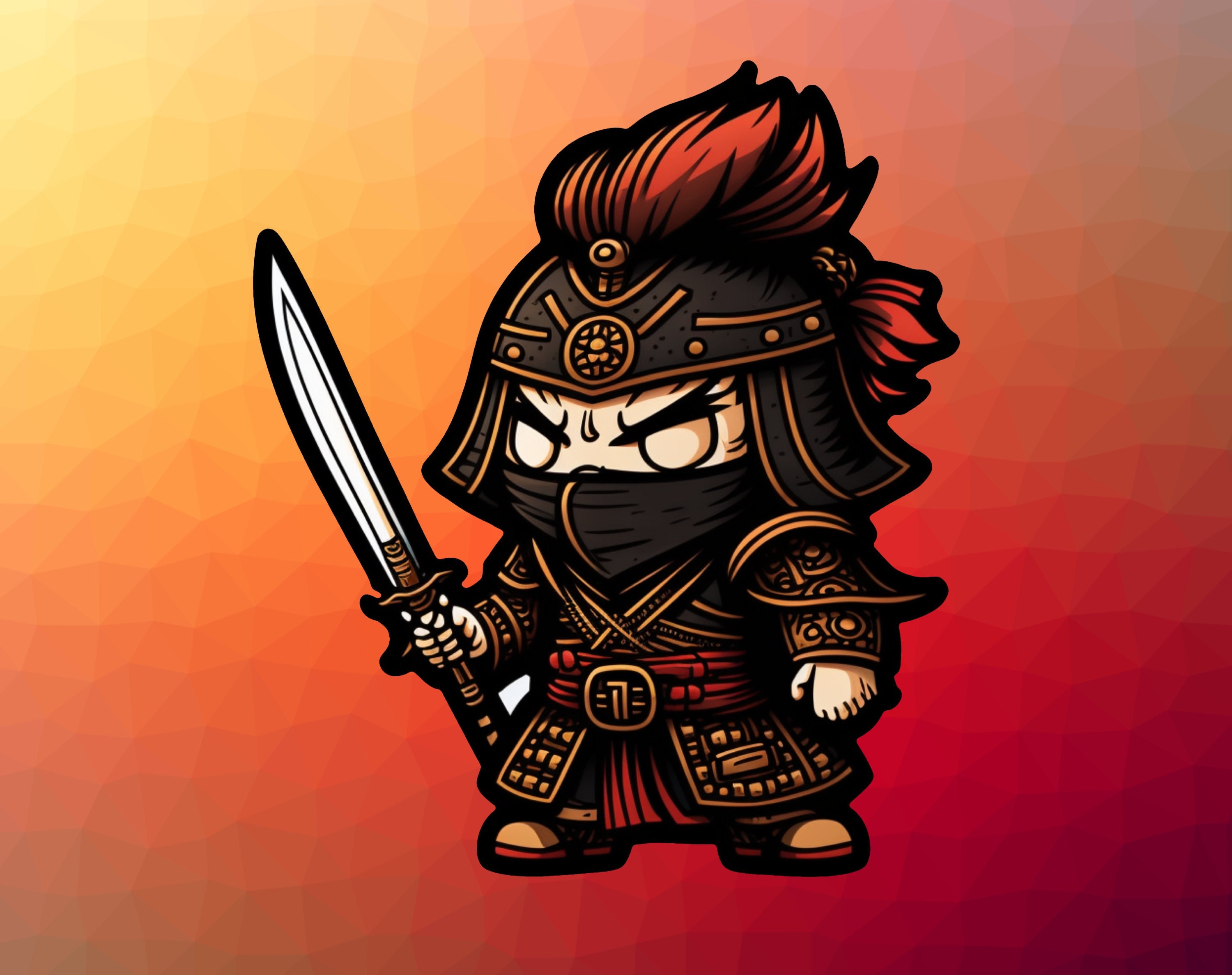 Chibi Samurai Sticker for Fantasy Fans Sticker for Laptop Stickers for ...