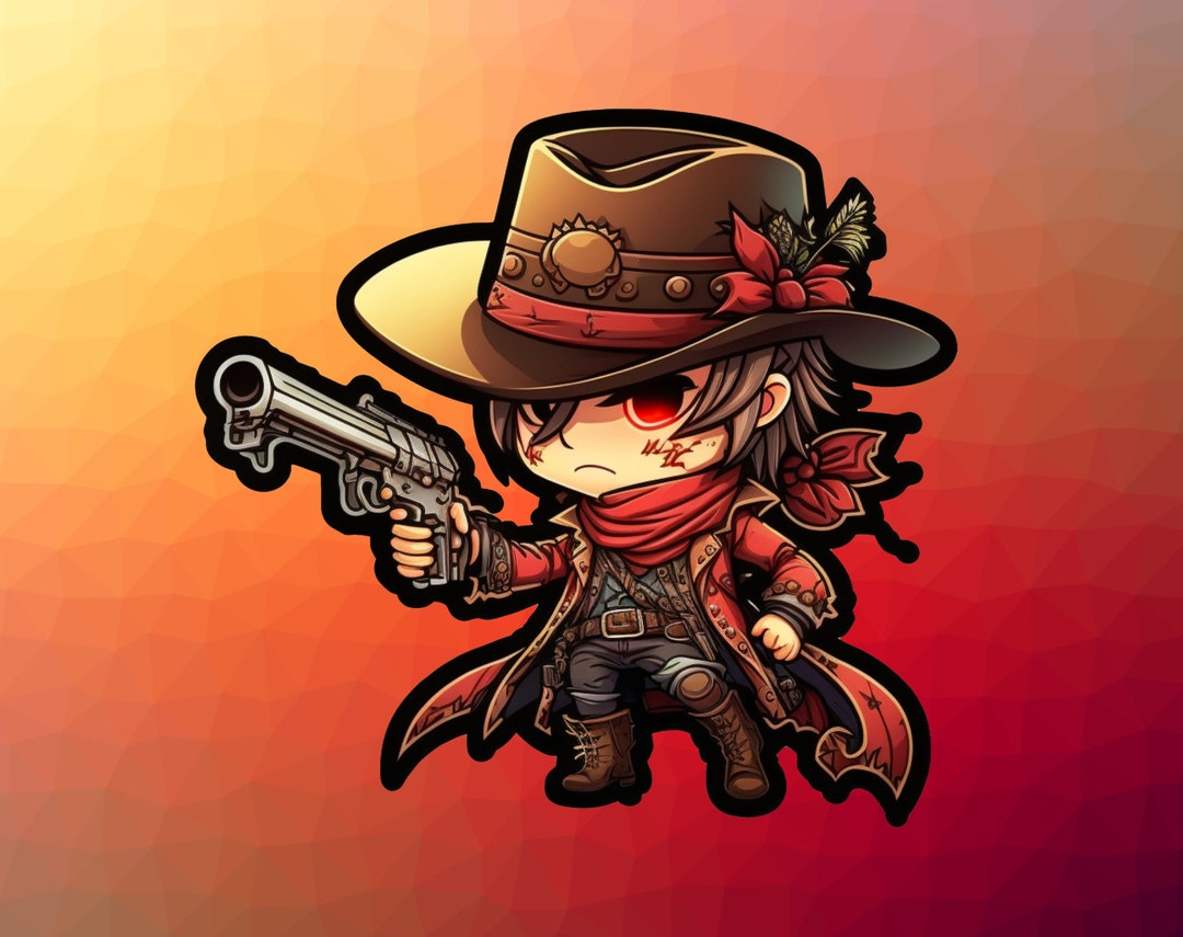 Chibi Gunslinger Sticker for Fantasy Fans Sticker for Laptop Stickers ...