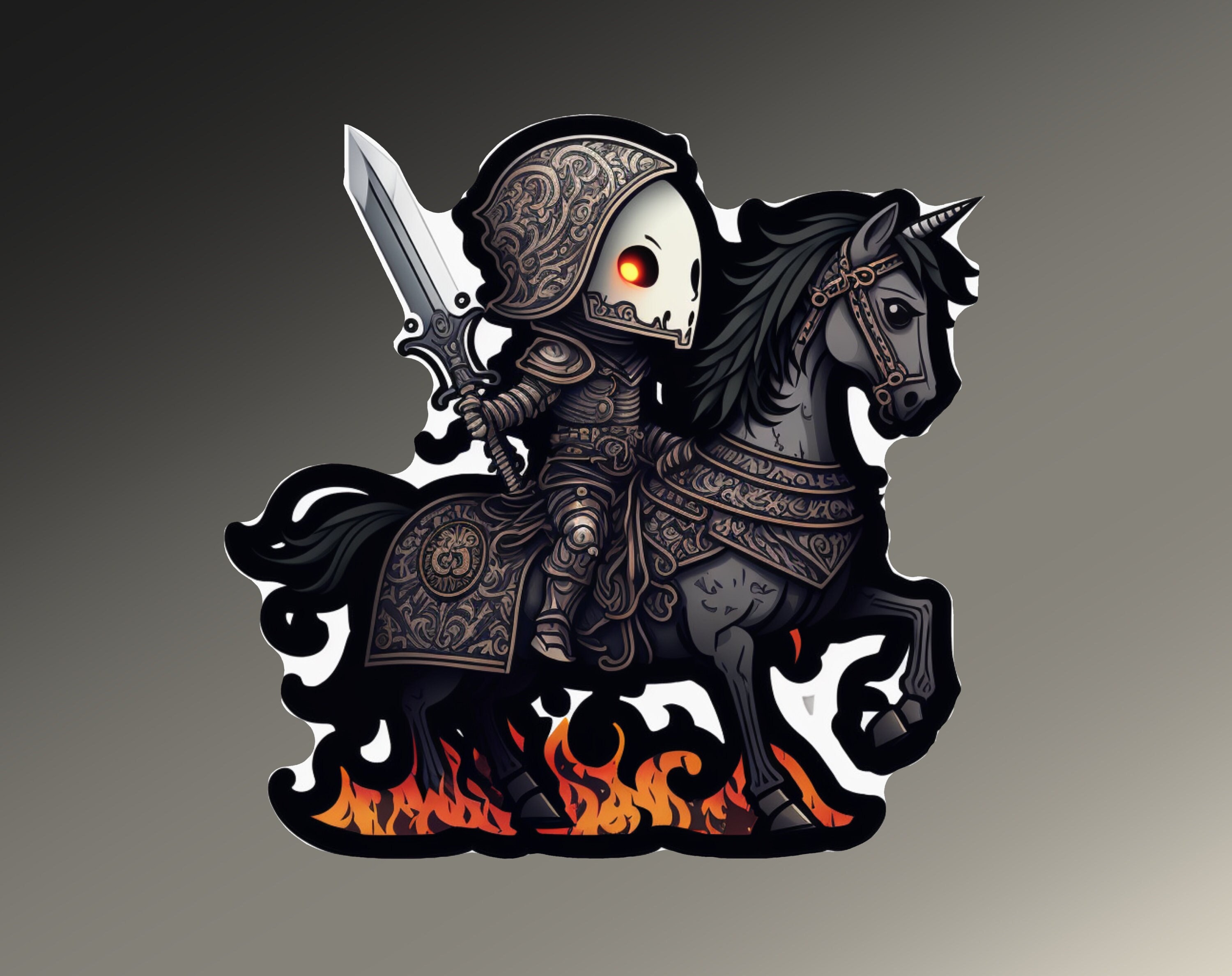 Chibi Hell Knight Sticker for Fantasy Fans Sticker for Laptop Stickers ...
