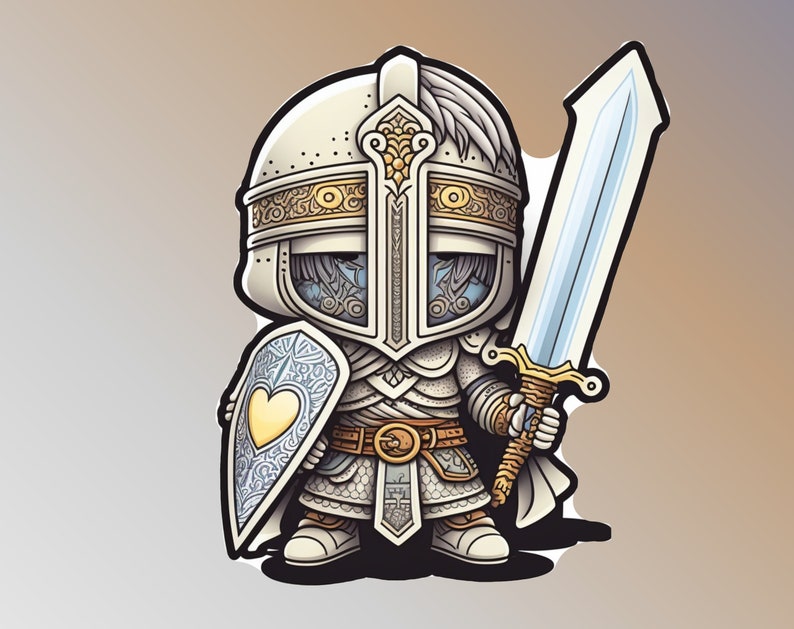 Chibi Paladin Sticker for Fantasy Fans Sticker for Laptop Stickers for ...
