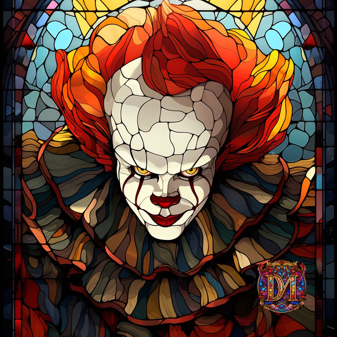 Digital Art Print: Pennywise on Stained Glass, Instant Downloadable JPG ...