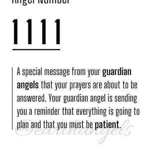 Angel Number 1111 Print Poster - Etsy