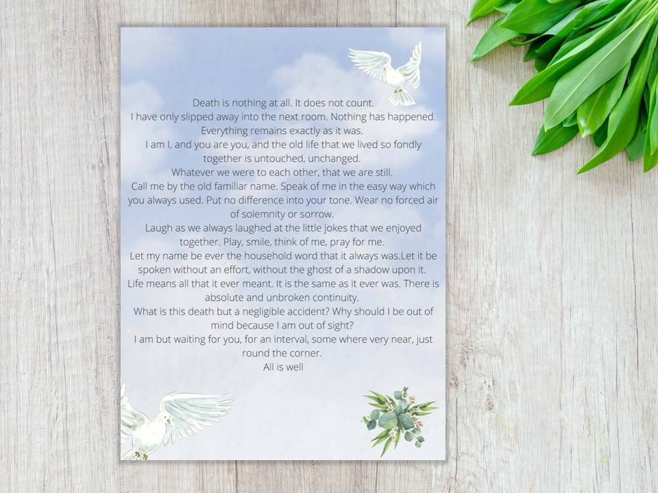 Memorial Sign Printable Celebration of Life Sign Funeral - Etsy
