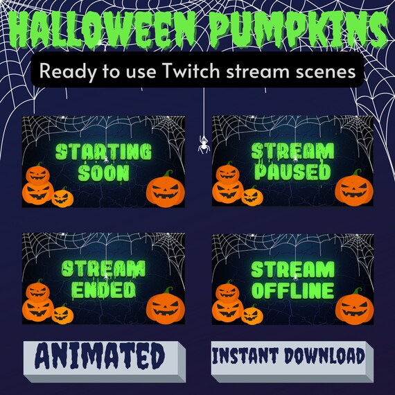 Halloween Pumpkins Animated Twitch Scenes Stream Pack - Etsy