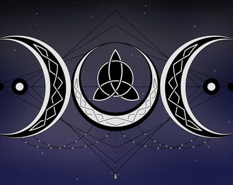 Celestial Aesthetic Triple Moon Digital Wallpaper Download - Iphone ...