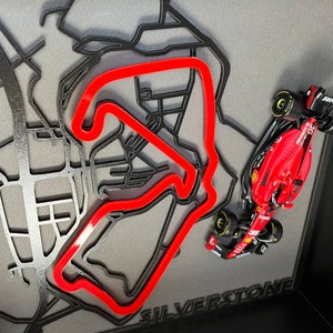 Car Frame 3D Formula 1 Silverstone Map Wall Art Display - Etsy