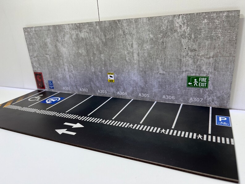 1:64 Scale Car Parking Diorama UV Printed on Wood-mdffor Hotwheels ...