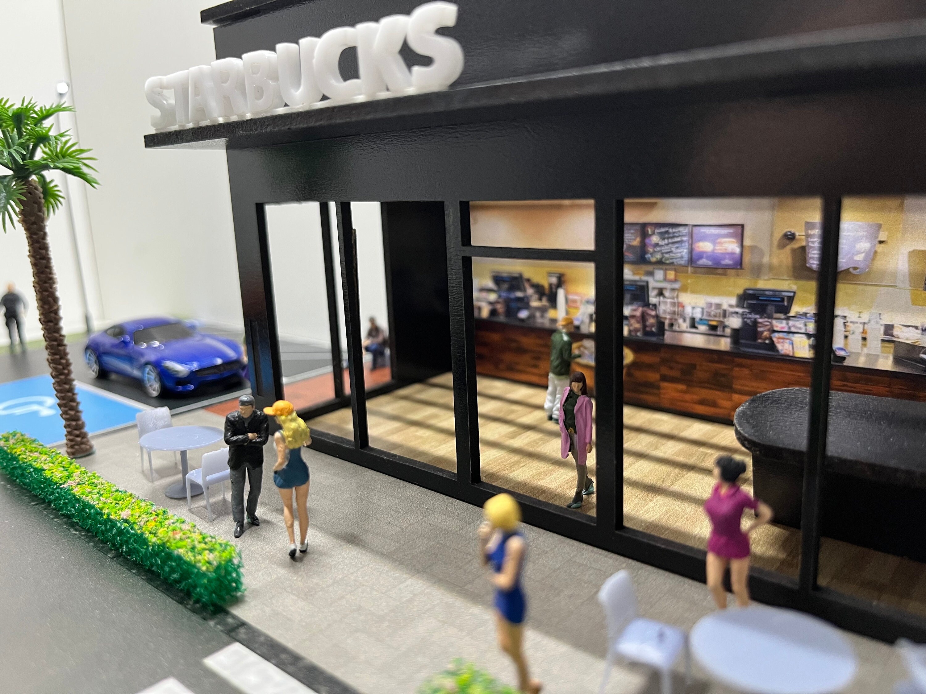1:64 Scale Starbucks Diorama for Hotwheels Matchbox Minigt Majorette ...