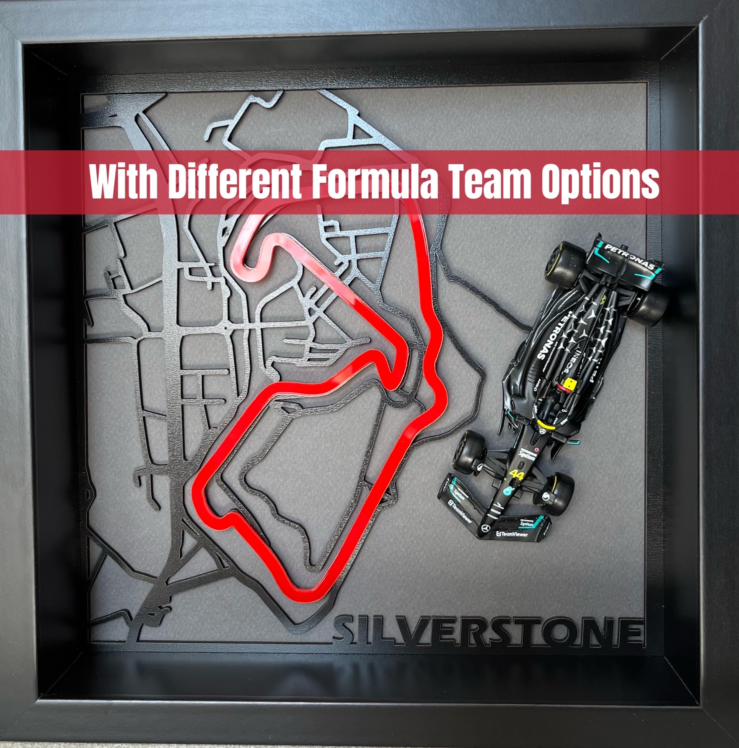 Car Frame 3D Formula 1 Silverstone Map Wall Art Display - Etsy