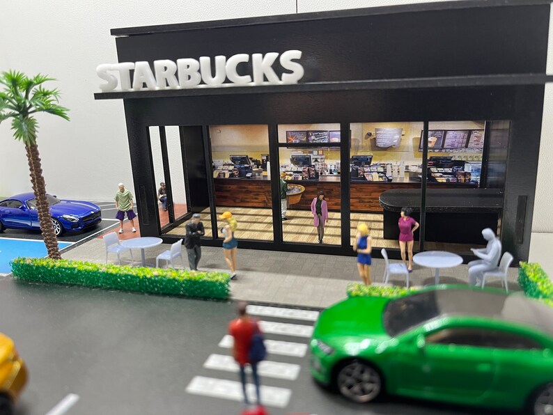 1:64 Scale Starbucks Diorama for Hotwheels Matchbox Minigt Majorette ...