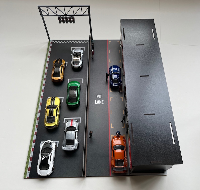 Racing Pit Lane Car Garage Parking Diorama for Hotwheels Matchbox ...