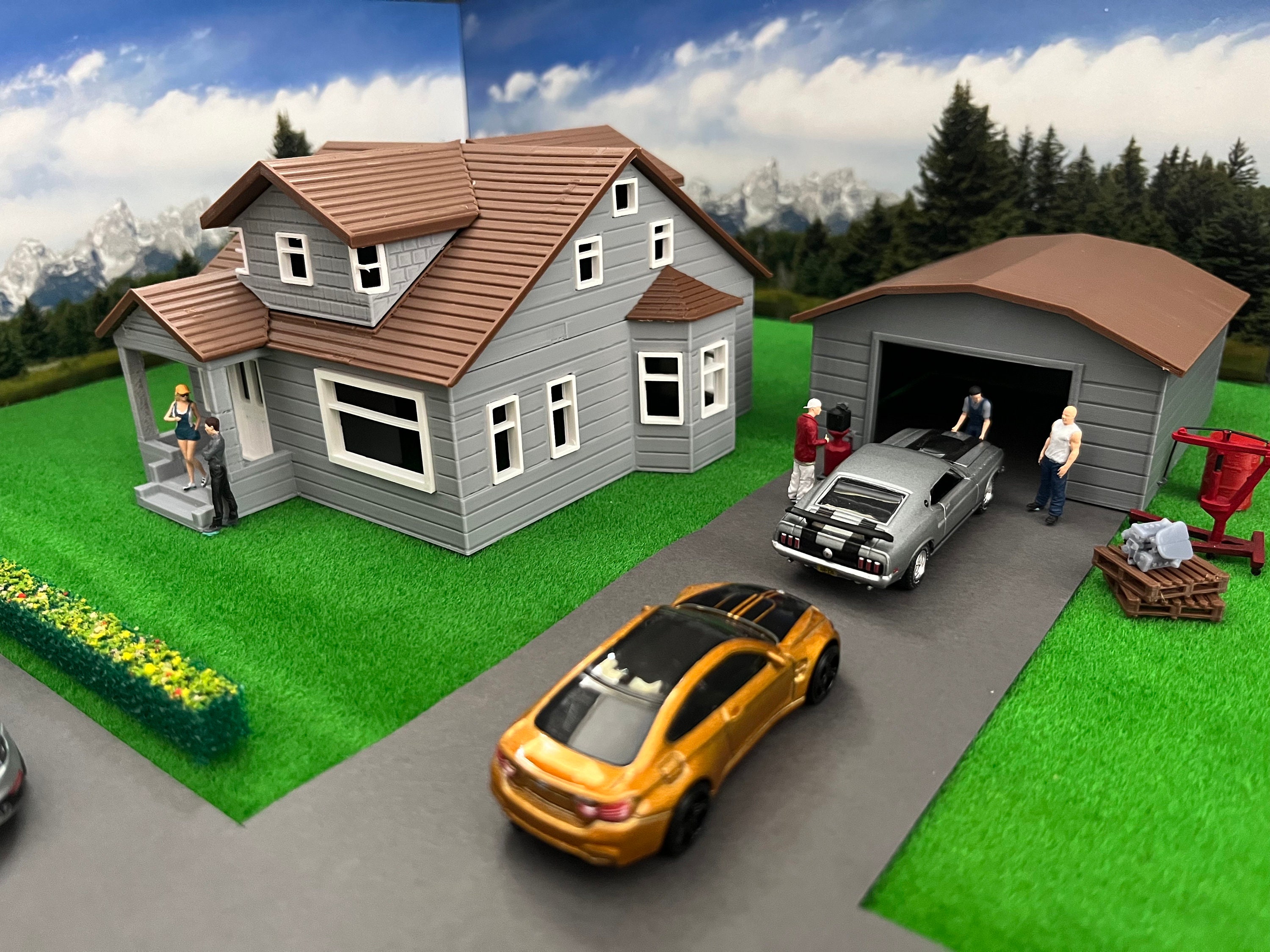 1:64 Maßstab Fast and Furious Toretto Haus Diorama für Hotcycles ...