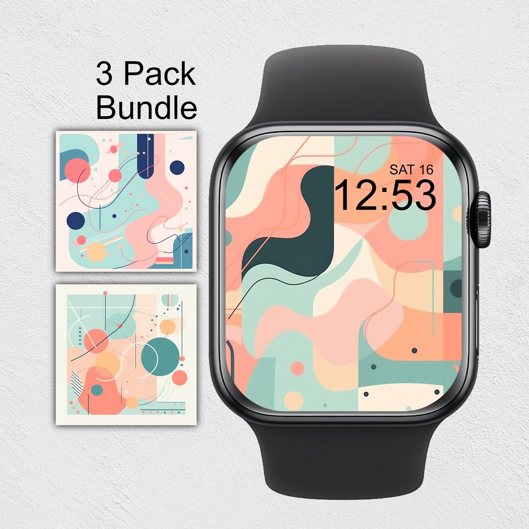 Abstract Apple Watch Face Bundle 3 Pack Shapes Digital Watch Face ...