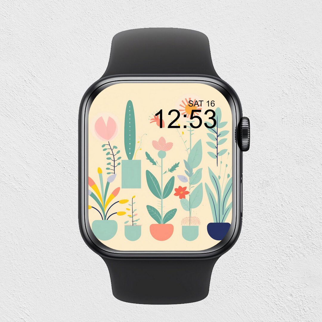 Flower Apple Watch Face Cute Digital Watch Face Floral Nature Apple ...