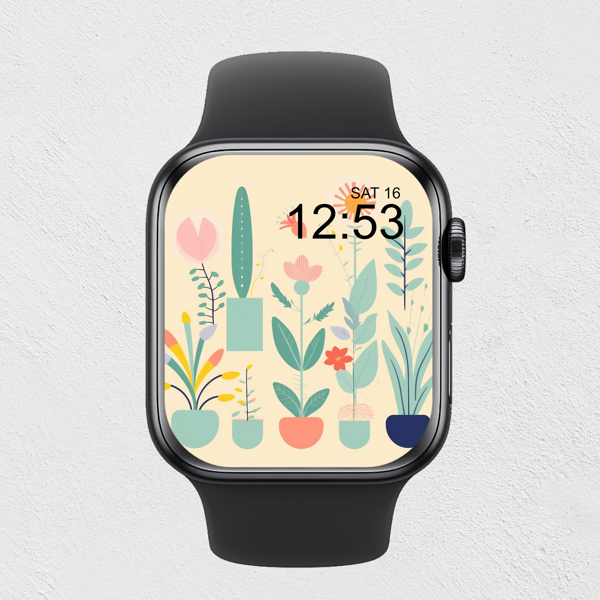 Flower Apple Watch Face Cute Digital Watch Face Floral Nature Apple ...