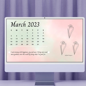 March 2023 Digital Calendar Positive Affirmations Digital - Etsy