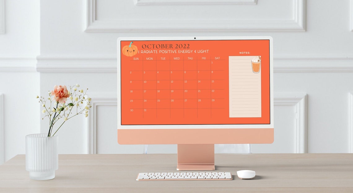 BUNDLE Digital Download Calendar, Positive Affirmations,, Monthly ...