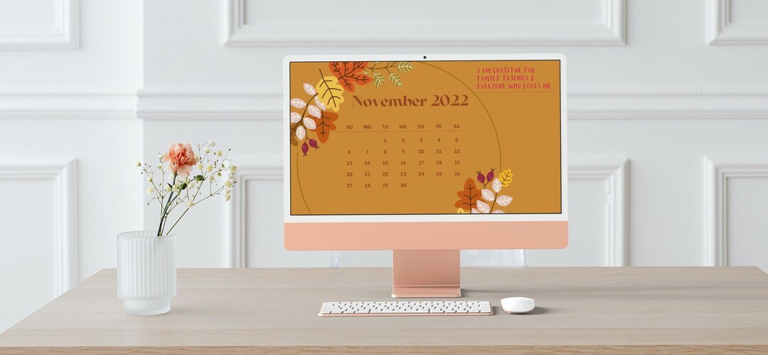 November 2022 Digital Download Calendar, Positive Affirmations ...