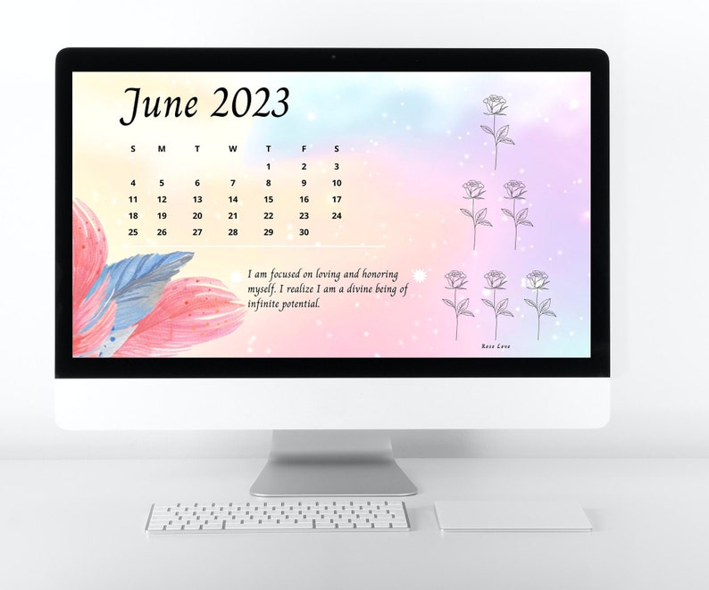 BUNDLE 2023 6 Month Digital Calendar With Positive Affirmations ...