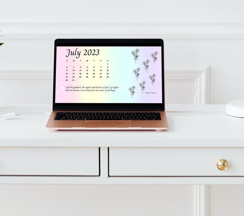 JULY 2023 Digital Calendar, Positive Affirmations, Digital Calendar ...