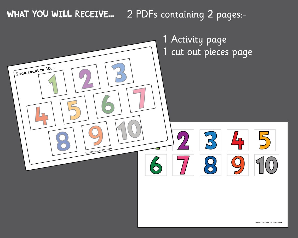 Count to 10 Busy Book Activity 1 10 Busy Binder Activity - Etsy