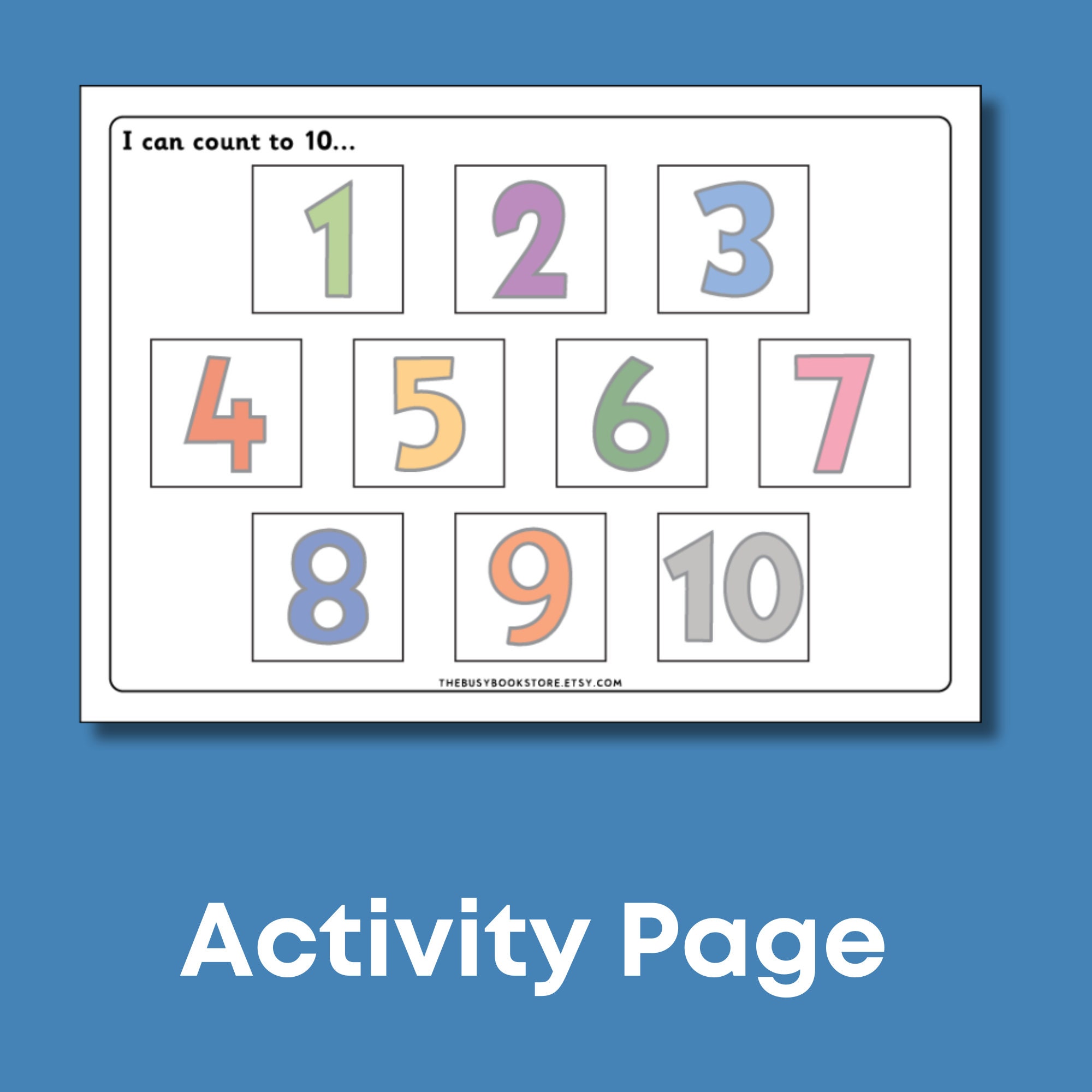 Count to 10 Busy Book Activity, 1 10 Busy Binder Activity, Montessori ...