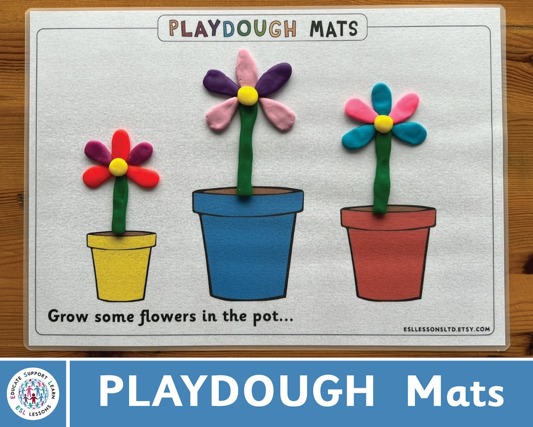 5 Flowers Playdough Mats. Fine Motor Skills. Homeschool Toddler ...