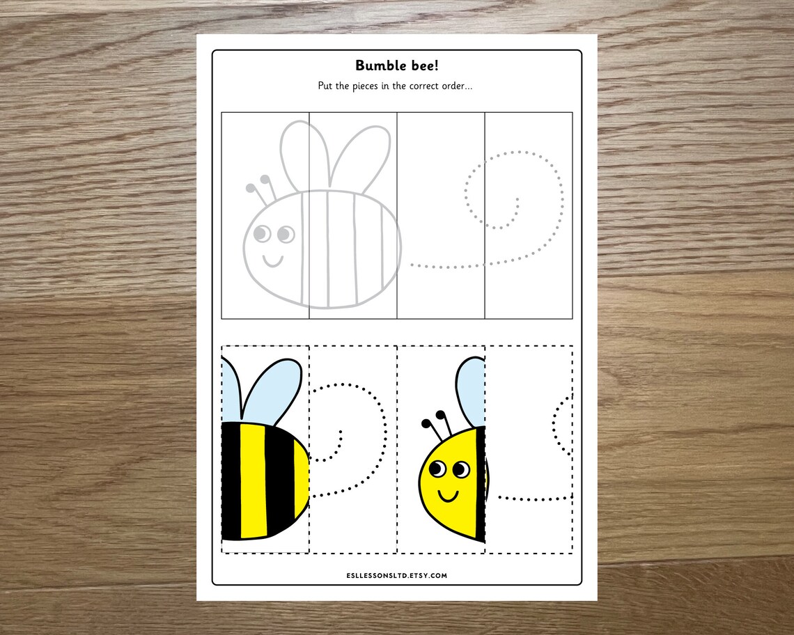 Bees Cut and Paste Activity Page/worksheet. Montessori Bees Activity ...