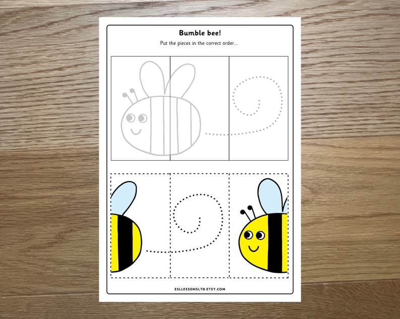 Bees Cut and Paste Activity Page/worksheet. Montessori Bees Activity ...