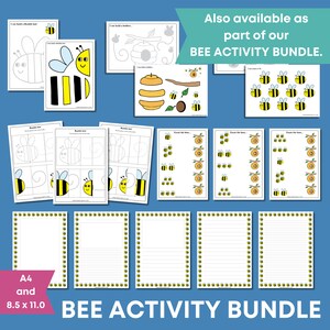 Bee-themed Printable Toddler Activity Page Fun & Educational Worksheet ...