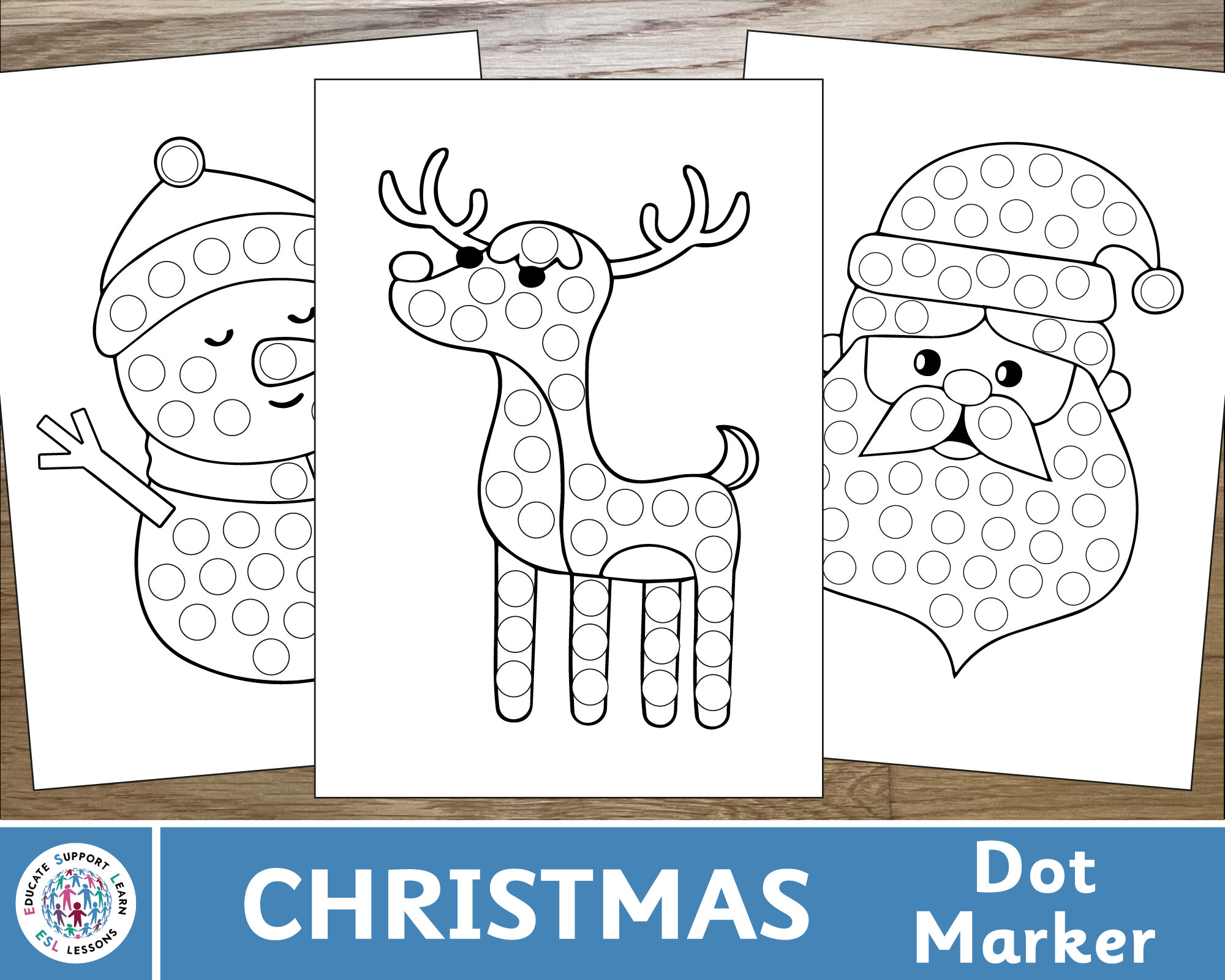 CHRISTMAS Dot Markers Colouring Pages for Toddlers. BUMPER Pack 68 ...