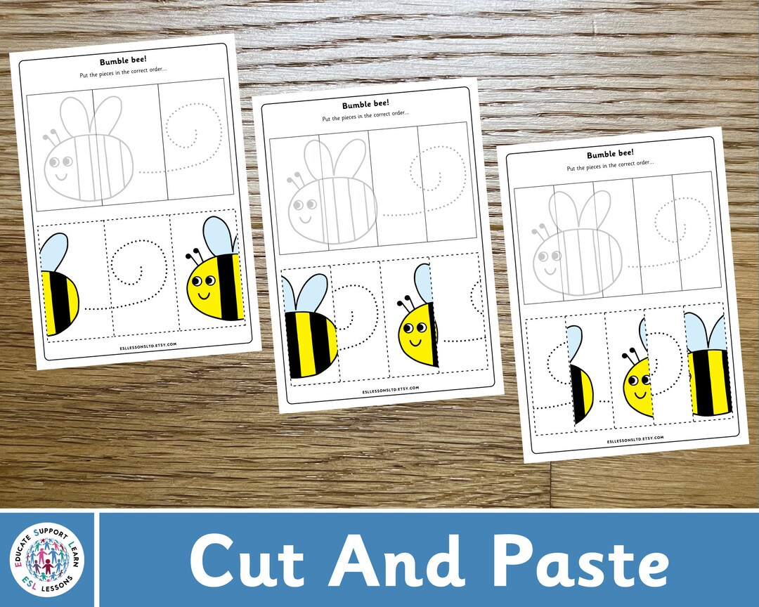 Bees Cut and Paste Activity Page/worksheet. Montessori Bees Activity ...
