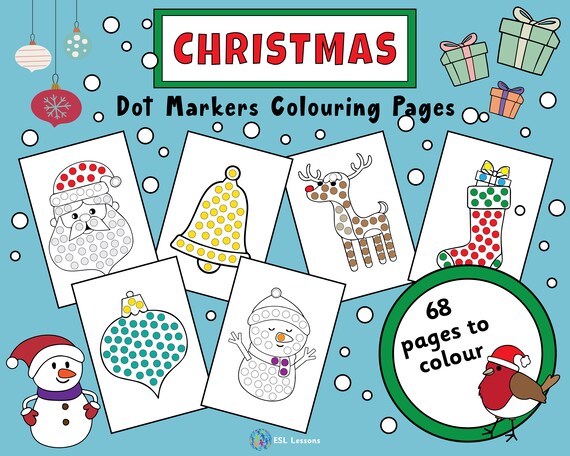 CHRISTMAS Dot Markers Colouring Pages for Toddlers. BUMPER - Etsy UK