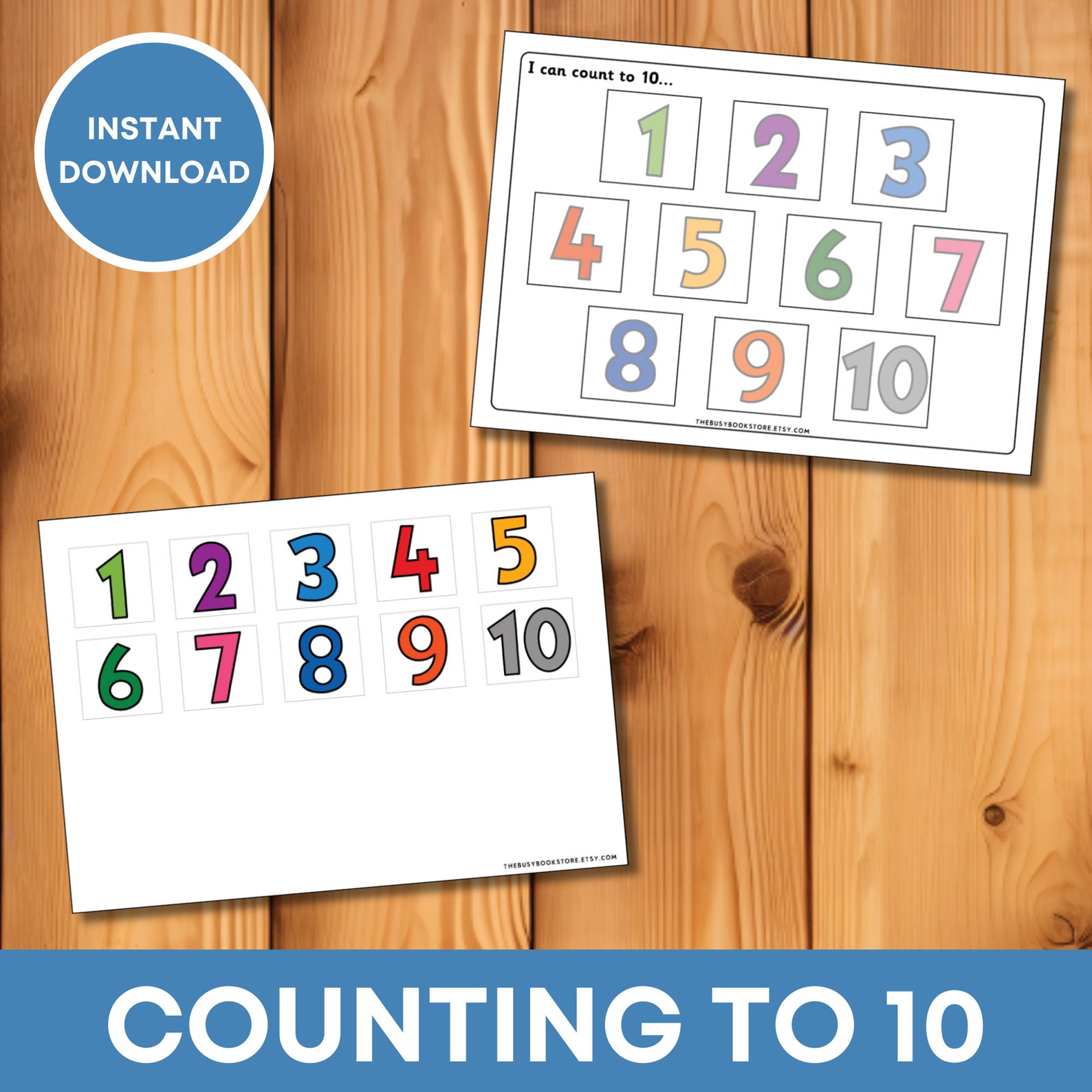 Count to 10 Busy Book Activity, 1 10 Busy Binder Activity, Montessori ...