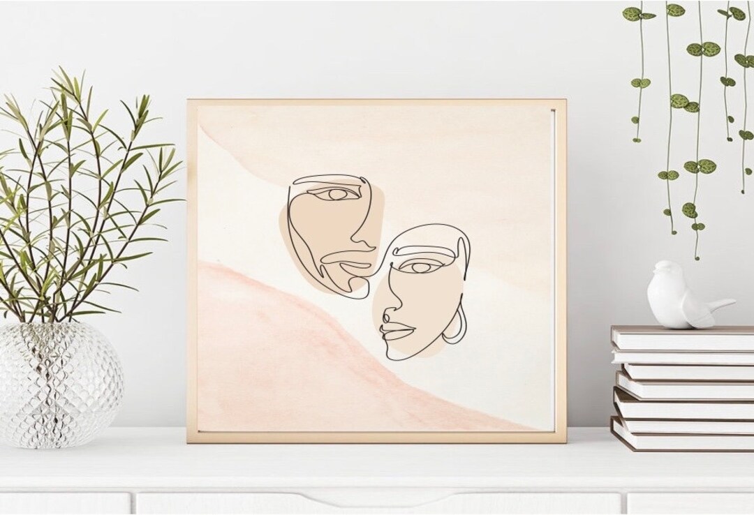Abstract Fine Line Faces Art *digital Downlod* - Etsy