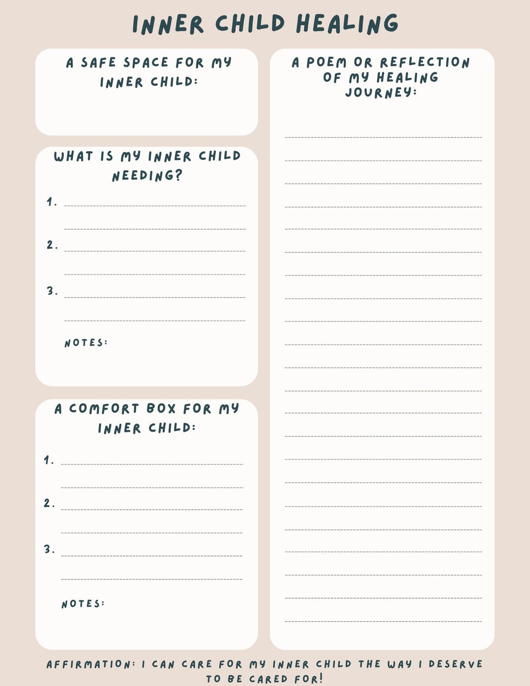 Inner Child Healing Worksheet - Etsy Inner Child Healing Worksheet - Etsy