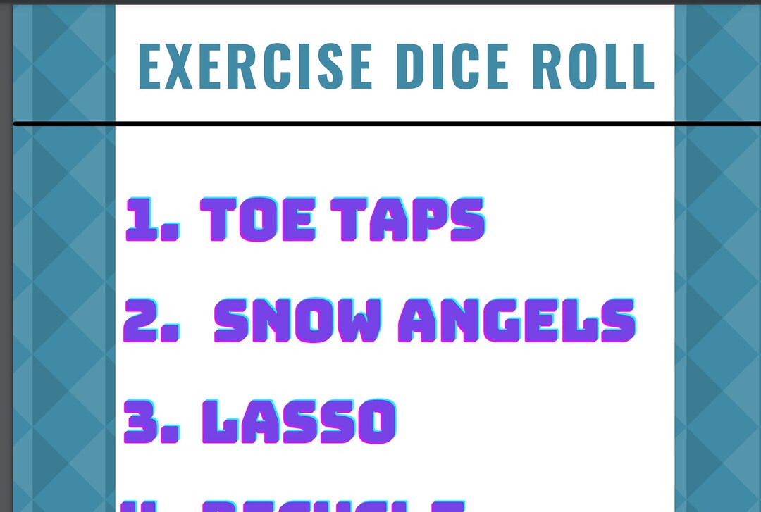 Exercise Dice Roll Game - Etsy