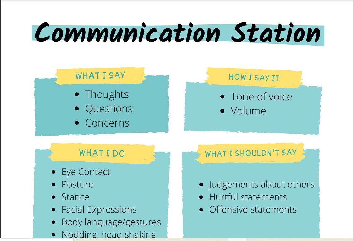 Communication Station Communication Handout/worksheet - Etsy