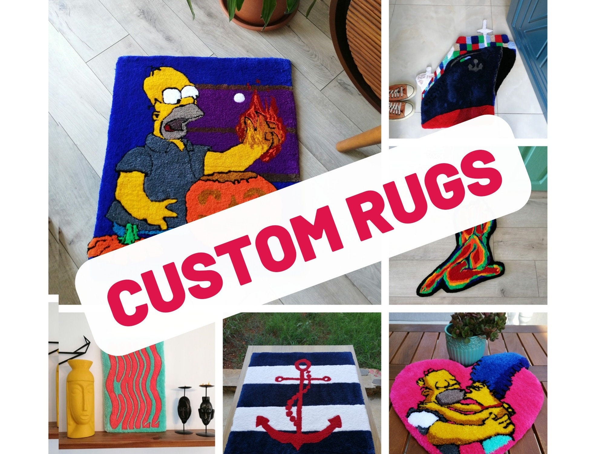 Custom Design Personalized Tufted Rug Anime,cartoon,symbol or Abstract ...