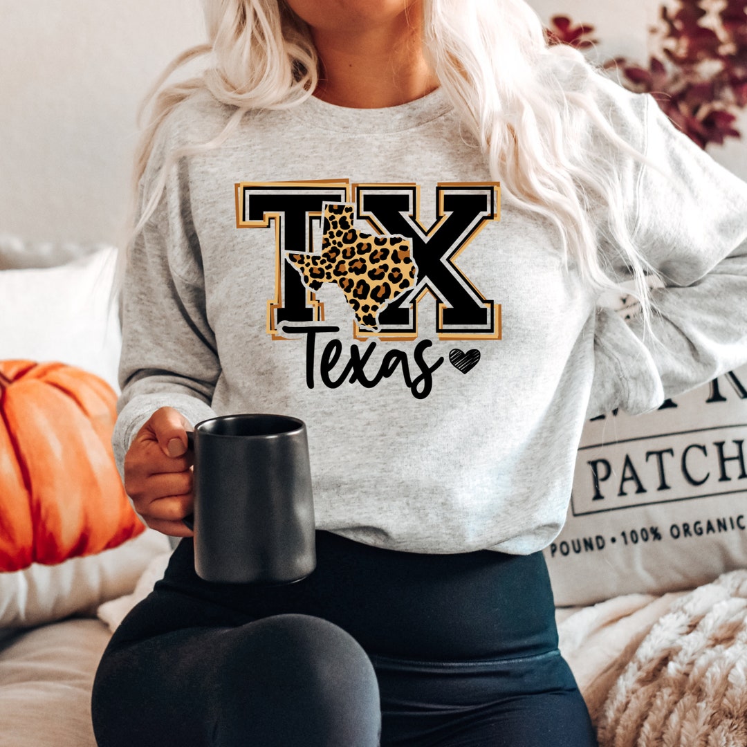 TX Texas Leopard Print T-shirt, Texas Leopard Shirt, Leopard Map Shirt ...