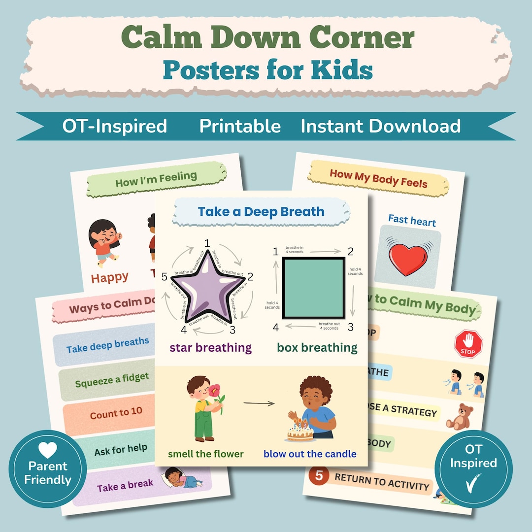 Calm Down Corner Posters for Kids | Emotional Regulation Visuals | OT ...