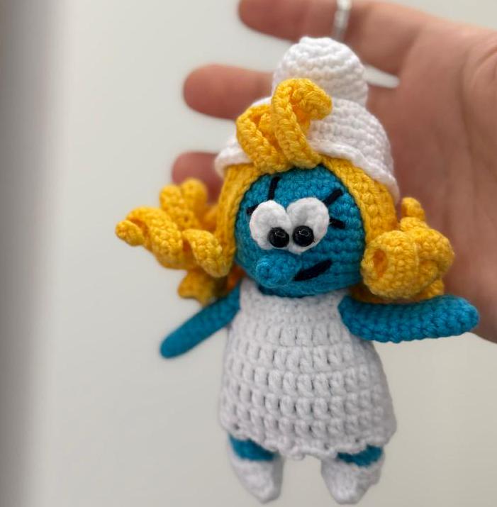 Lot of 10 Smurfs/ 80s Crochet Toys/ Girl Amigurumi Keychain Smurf - Etsy